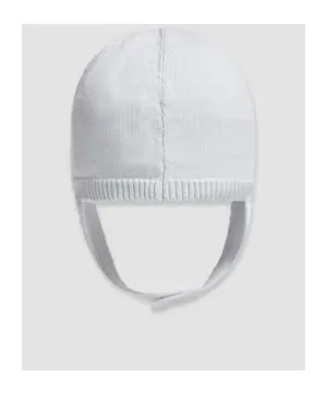 Moncler Wool Beanie With Earflaps And Jacquard Logo - Light Blue