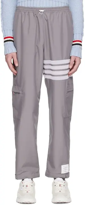 Thom Browne High Waist 4-bar Striped Track Pants