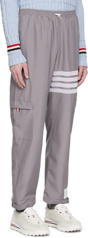 Thom Browne High Waist 4-bar Striped Track Pants