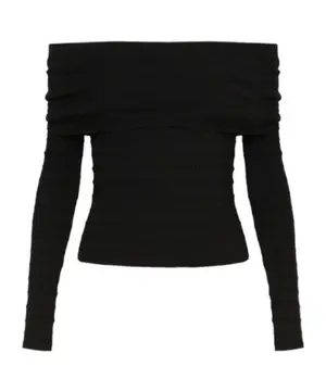 Marella Viscose Blend Cowl Neck Off-the-shoulder Sweater - Black