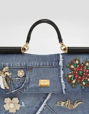 Dolce & Gabbana Embellished Denim Tote Bag - Multicolor
