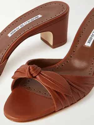 Manolo Blahnik Lolloso Pleated High-heeled Sandals
