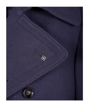 Tagliatore Long-sleeved Double-breasted Coat - Blue