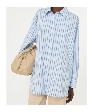 Max Mara Striped Cotton Shirt - Light Blue