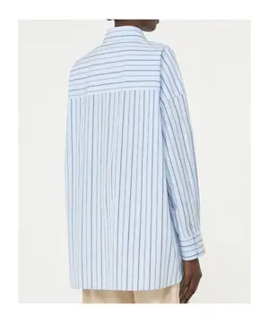 Max Mara Striped Cotton Shirt - Light Blue