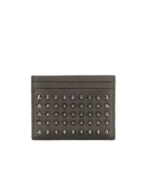 CHRISTIAN LOUBOUTIN Kios Studded Card Holder - Black