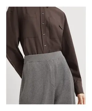 Brunello Cucinelli Elasticated Waist Ribbed Trousers