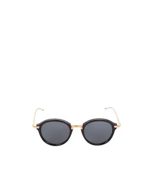 Thom Browne Round Frame Sunglasses - Black And Gold