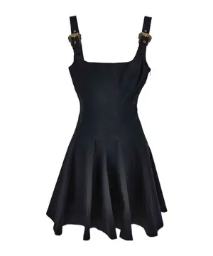 Versace Pleated Buckle-strap Dress