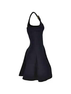 Versace Pleated Buckle-strap Dress