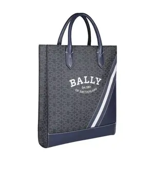 Bally Logo Printed Tote Bag - Gray
