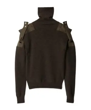 Burberry Detachable-sleeve Roll-neck Knitted Jumper - Black