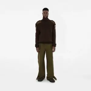 Burberry Detachable-sleeve Roll-neck Knitted Jumper - Black