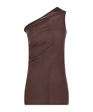 Rick Owens Athena Asymmetric Sleeveless Top - Brown
