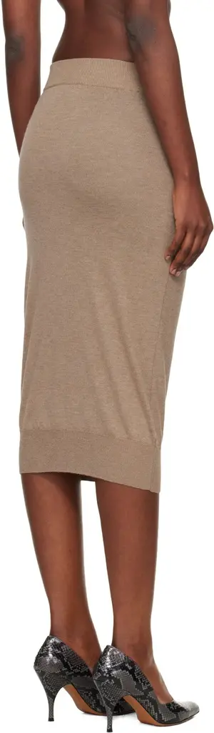 MARINE SERRE Ribbed Knit Skirt With Embroidered Logo