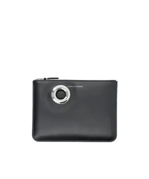 Comme Des Garçons Eyelet Detailed Zip-up Wallet