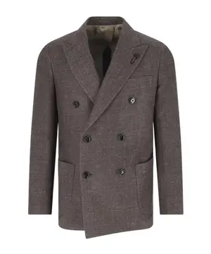 LARDINI Double-breasted Blazer - Black