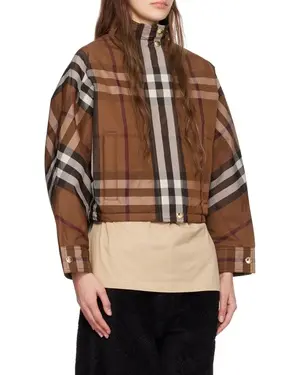 Burberry Check Pattern Zip-up Jacket