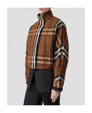 Burberry Check Pattern Zip-up Jacket