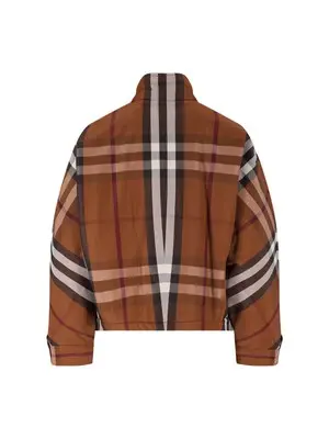 Burberry Check Pattern Zip-up Jacket