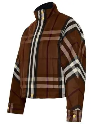 Burberry Check Pattern Zip-up Jacket
