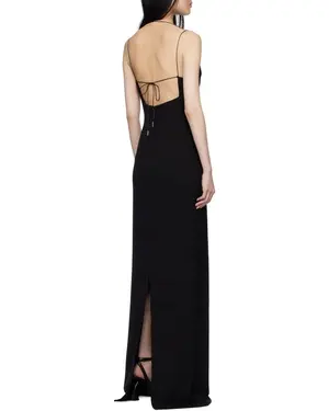 16Arlington Backless Crepe Gown With Slit