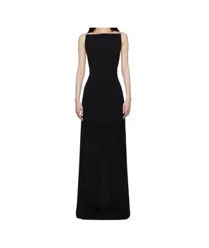 16Arlington Backless Crepe Gown With Slit