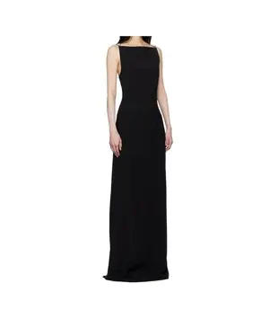 16Arlington Backless Crepe Gown With Slit