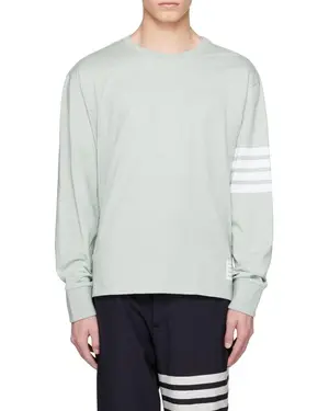 Thom Browne 4-bar Crewneck Sweatshirt - White