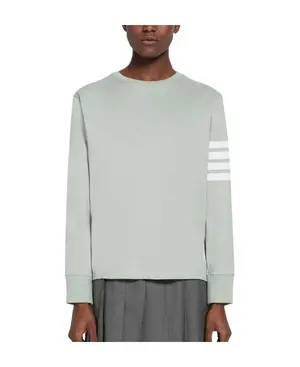 Thom Browne 4-bar Crewneck Sweatshirt - White