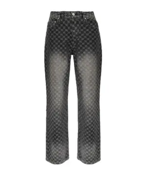 MISBHV Monogram Check Jeans - Black