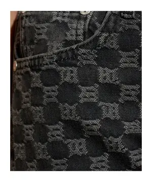 MISBHV Monogram Check Jeans - Black