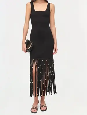 Simkhai Embellished Fringed Midi Dress
