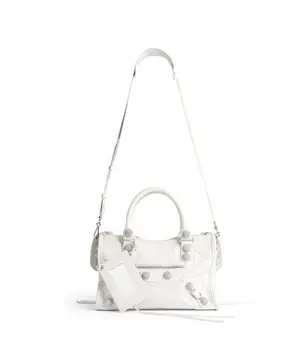 Balenciaga Le City Bag Small Giant Studs With Rhinestones - Bright White