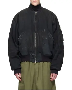 Balenciaga Distressed Bomber Jacket