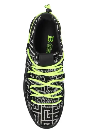 Balmain B-court Monogram Lace-up Sneakers