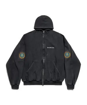 Balenciaga Balenciaga Uniform Patch Zip-Up Hoodie Black Fade
