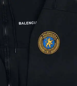 Balenciaga Uniform Patch Zip-up Hoodie