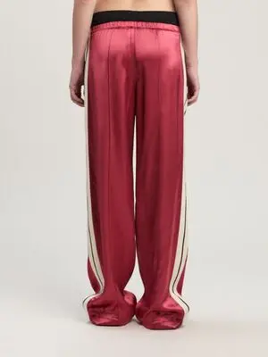 Palm Angels Logo Embroidered Straight Leg Pants