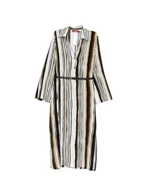 Max Mara Long Sleeve Printed Shirt Dress - No