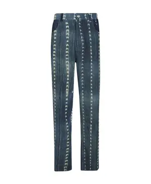 WALES BONNER Tie & Dye Wide Leg Jeans