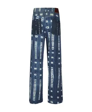 WALES BONNER Tie & Dye Wide Leg Jeans