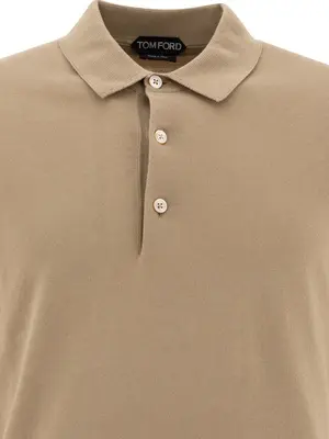 TOM FORD Fint Knit Polo Shirt - Light Brown