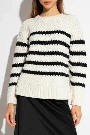 Alanui Striped Knitted Sweater With Logo Detail