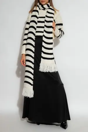 Alanui Striped Knitted Sweater With Logo Detail