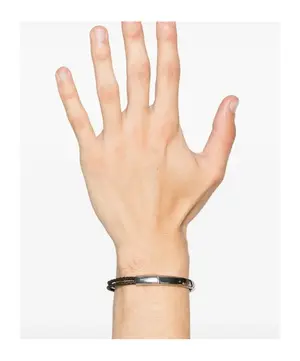 FERRAGAMO Logo Engraved Bracelet - Black