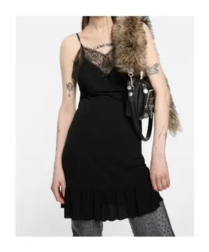 Acne Studios Lace Trim Mini Dress
