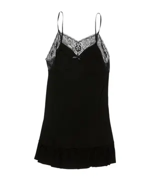 Acne Studios Lace Trim Mini Dress - Black