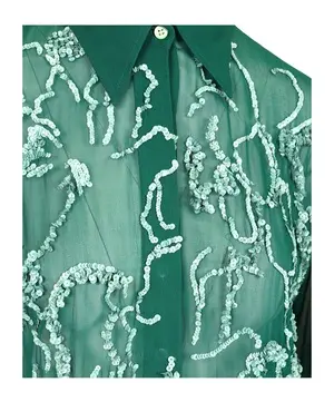 Dries Van Noten Long-sleeved Sequined Shirt