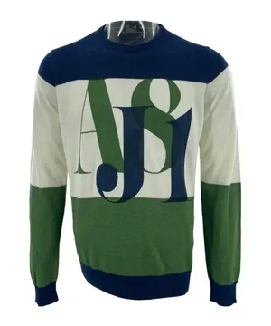 Emporio Armani Colorblocked Long Sleeve Sweater